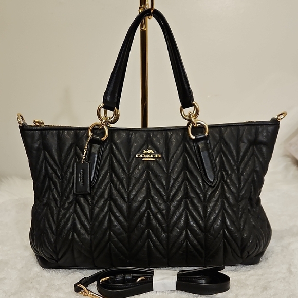 Coach | Bags | Coach Ally Quilted Calf Leather Satchel Crossbody And Christian Louboutin Lippy ...